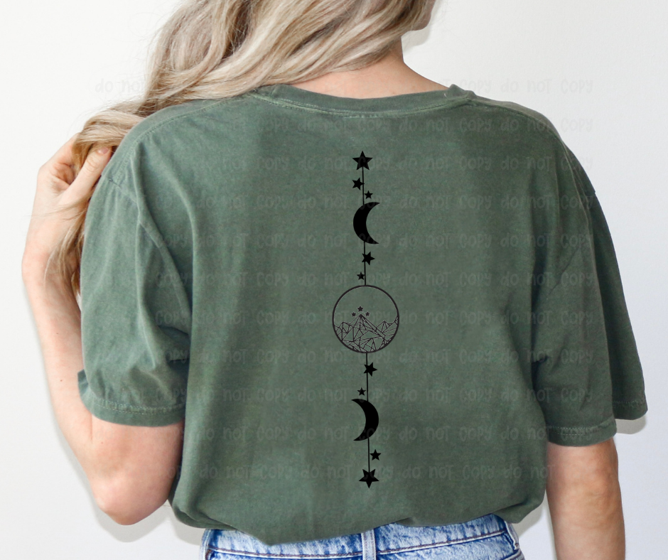 Mountains and Moon Phases Spine - DTF Transfer – S & S Transfers